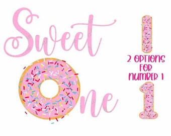Sweet One PNG, Donut Sprinkles Design, Birthday Sprinkled Donut Design ...