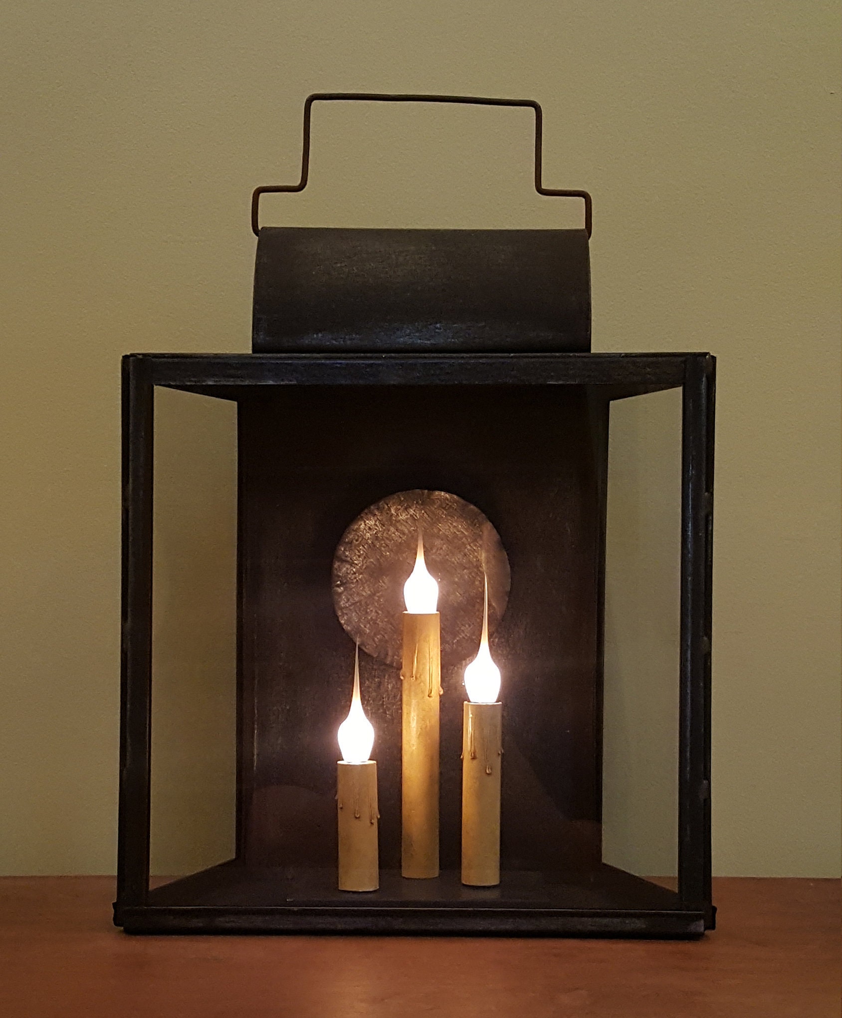 Tin Lantern Lea With 3 Floating Lights - Etsy