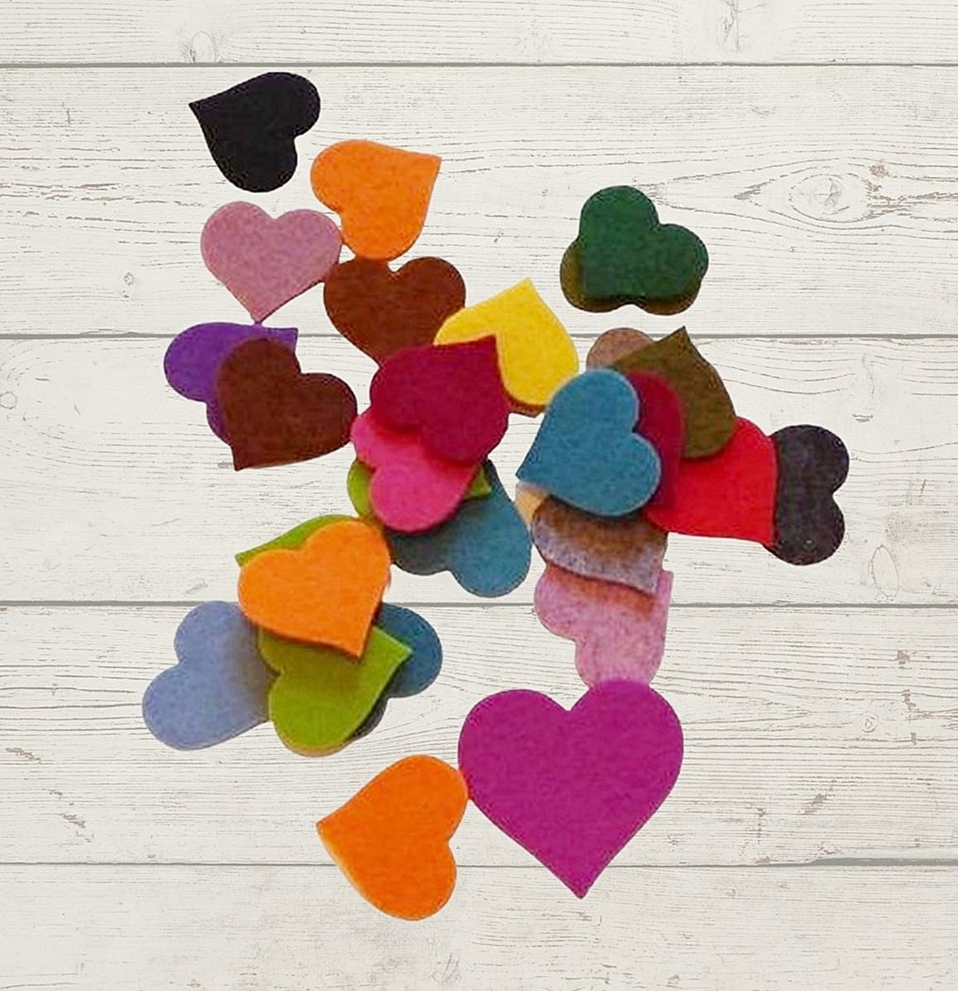 10 Felt Hearts Color Selection Scatter Pieces 4 X 4 Cm - Etsy