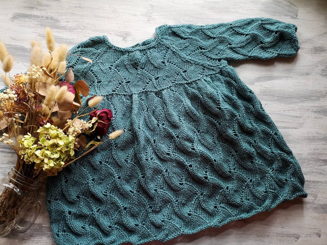 Knitted Toddler Dress Wool Baby Dress Long Sleeve Baby Dress - Etsy