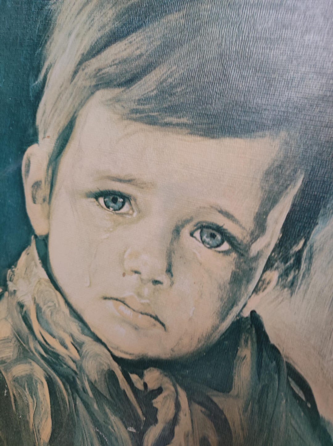 Vintage Picture of a Sad Boy With Frame - Etsy