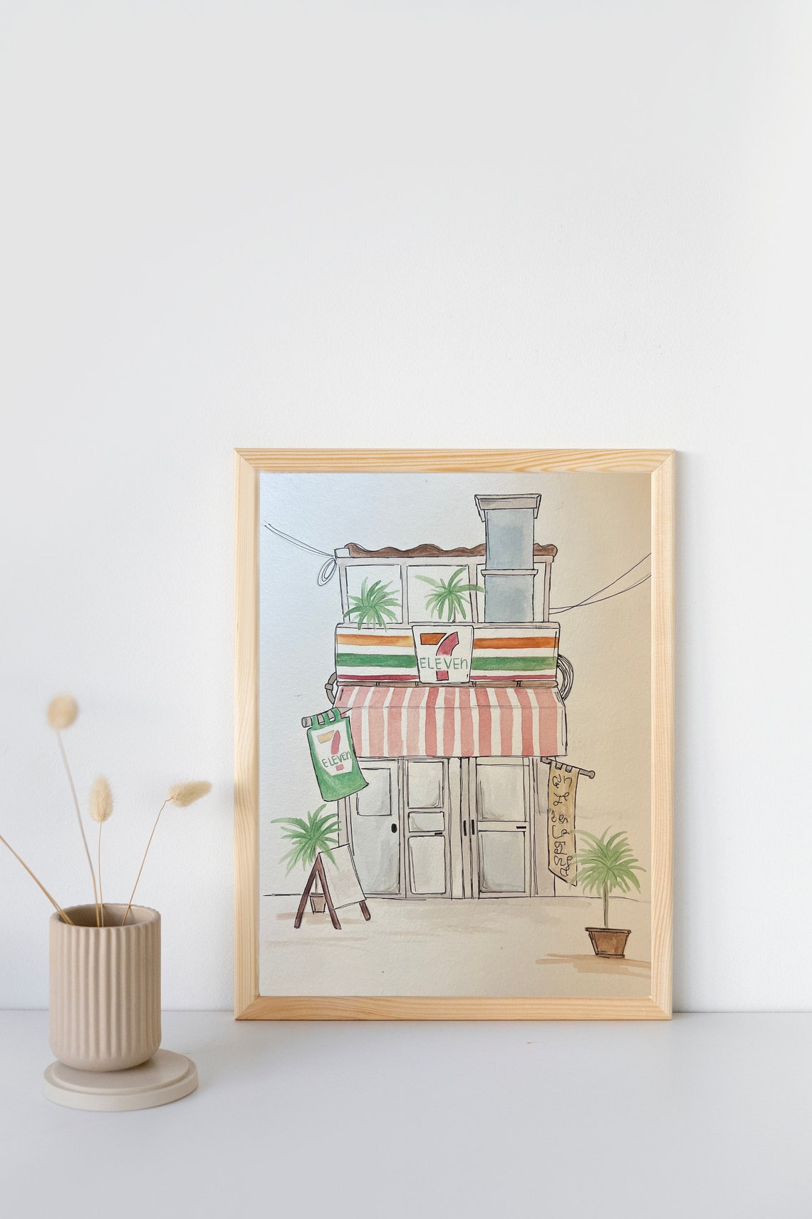 7 Eleven Watercolor Print - Etsy