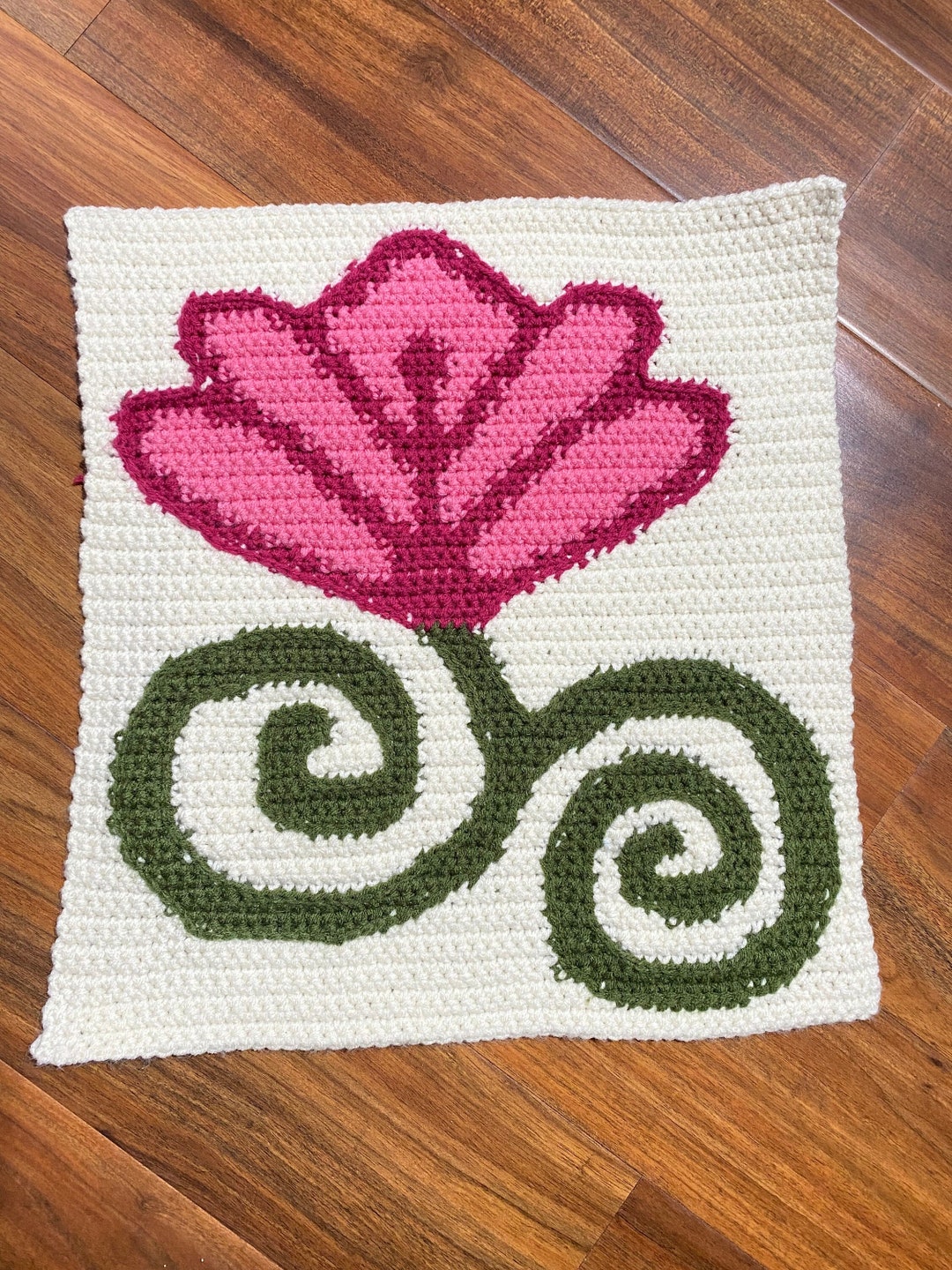Swirling Lotus Flower Crochet Tapestry Pattern Graph PDF Download - Etsy