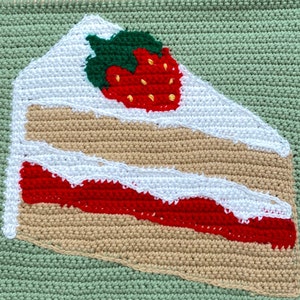 Strawberry Cake Slice Crochet Wall Hanging Tapestry Pattern Graph | PDF ...