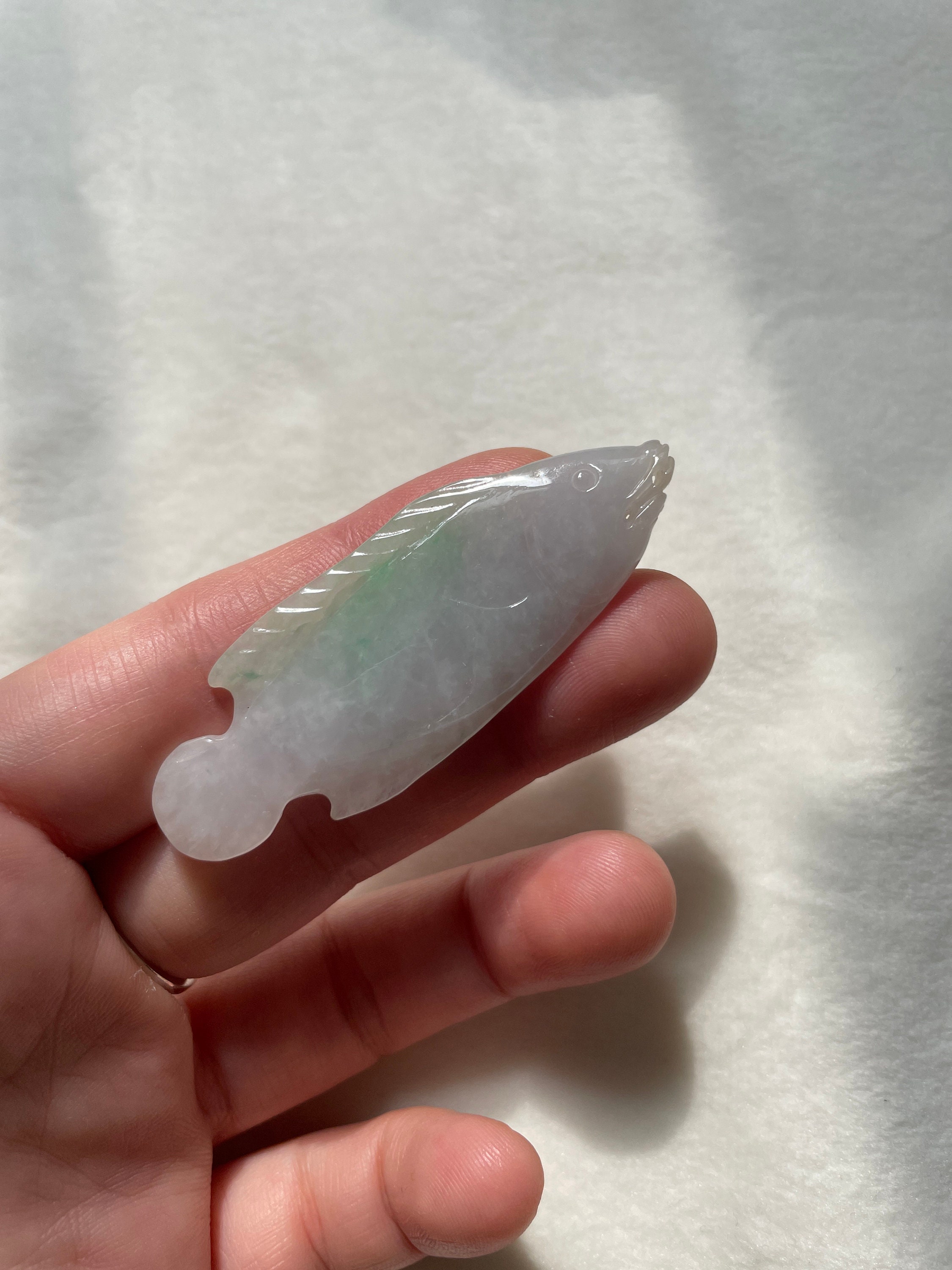 Fish Jadeite Jade Pendant Light Green Type A Burmese - Etsy