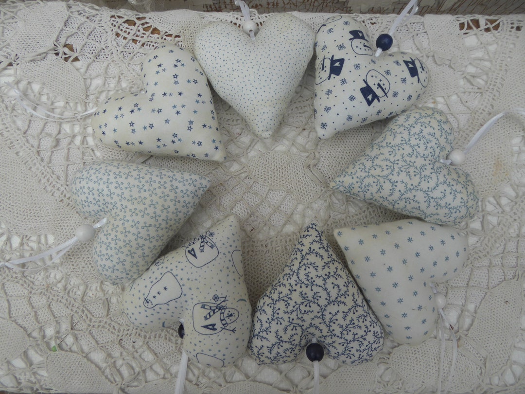 8 Decorative Hearts, Sewn - Etsy
