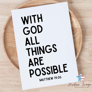 With God All Things Are Possible 8x10 Scripture Print - Etsy