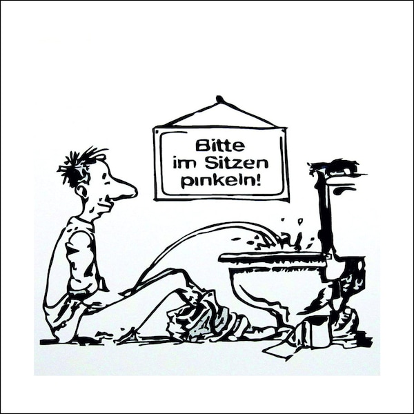 Bitte im sitzen pinkeln - Etsy.de