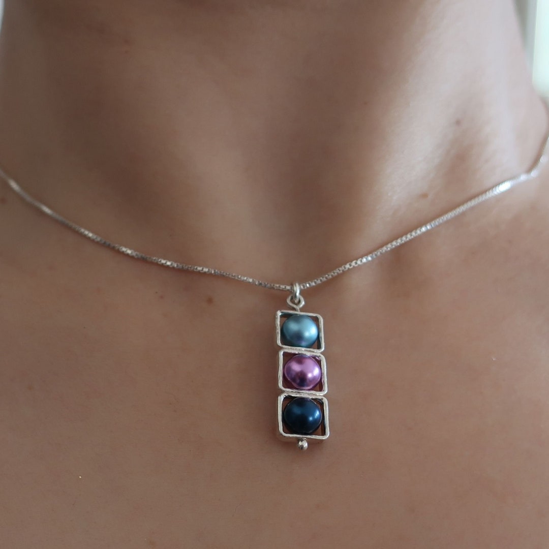 Colorful Bar Pendant Necklace Minimalist Short Design - Etsy