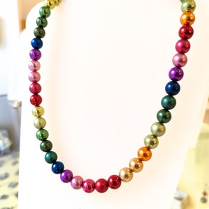 Handmade Beaded Necklace, Rainbow Classic Jewelry, Colorful Accessories ...