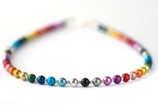Colorful Statement Beaded, Rainbow, Handmade Necklace - Etsy