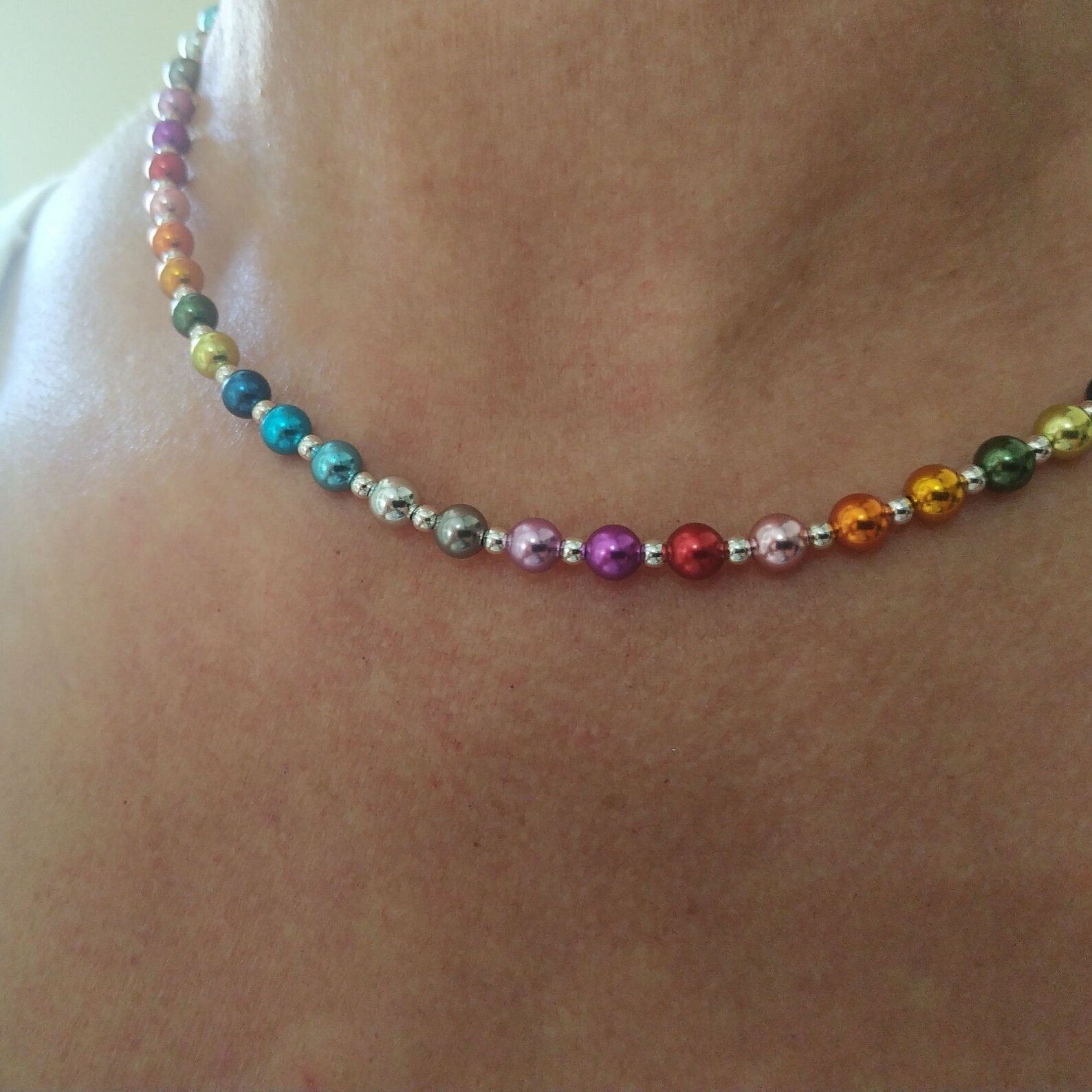 Colorful Statement Beaded, Rainbow, Handmade Necklace - Etsy
