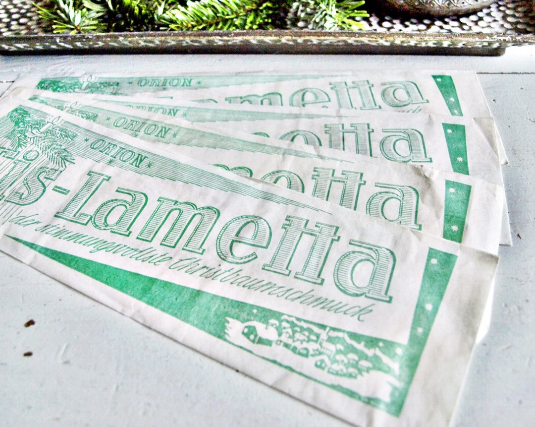 4 x altes Lametta gold, OVP, Orion Eislametta, Bleilametta, antik ...