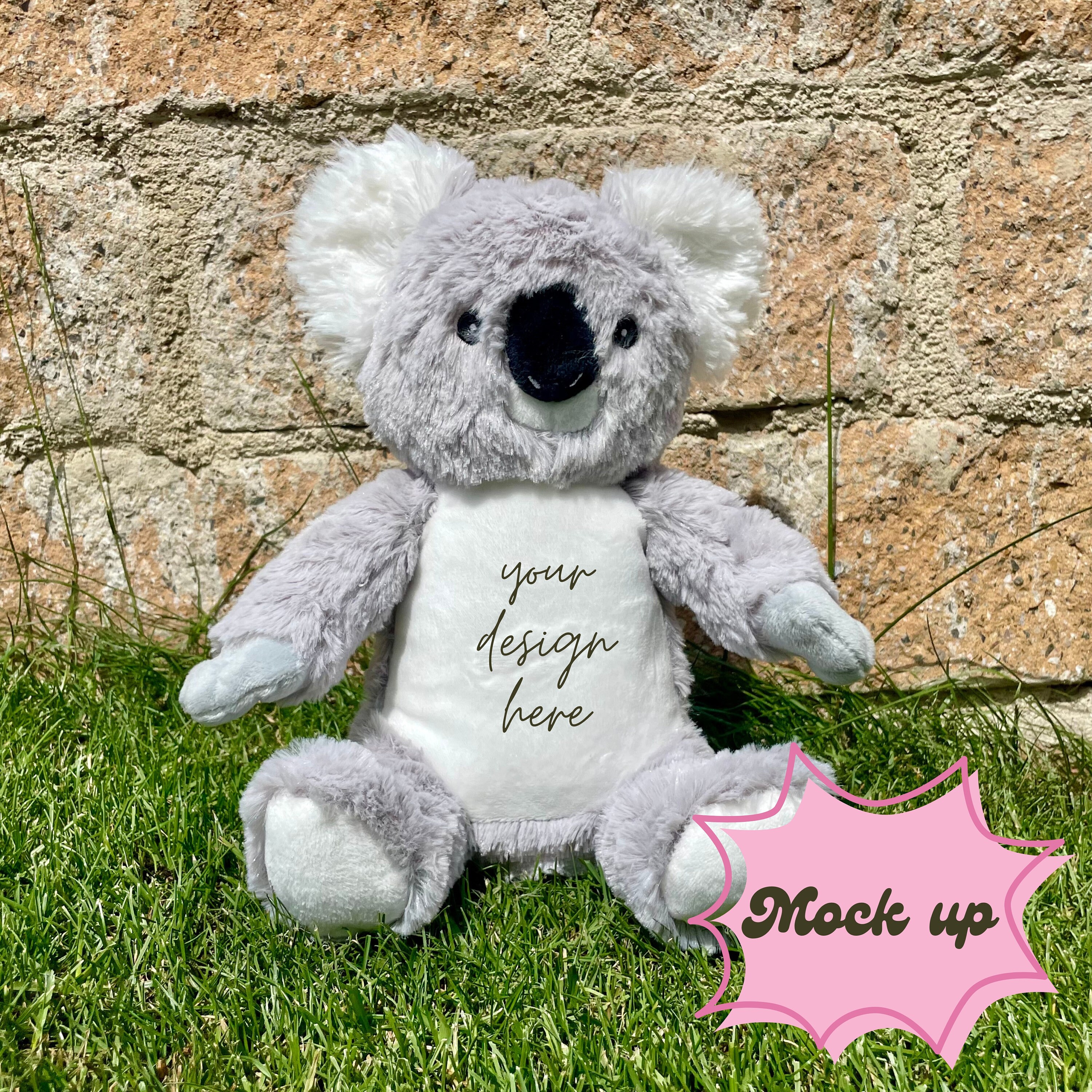 Mockup Mumbles Printme Stuffed Animal Koala Bear Personalized Soft Toy ...