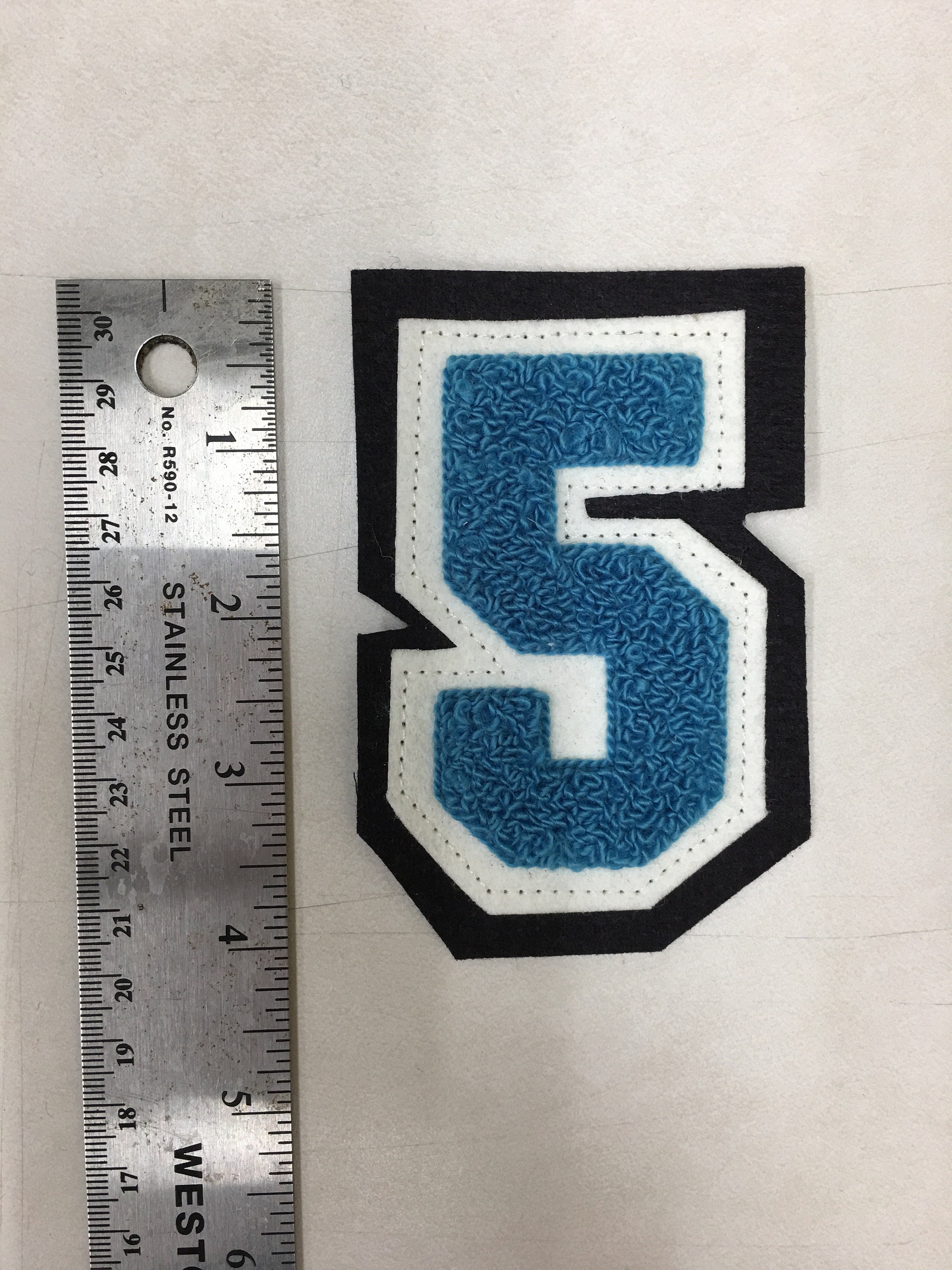 Chenille number 5 patch iron-on optional | Etsy