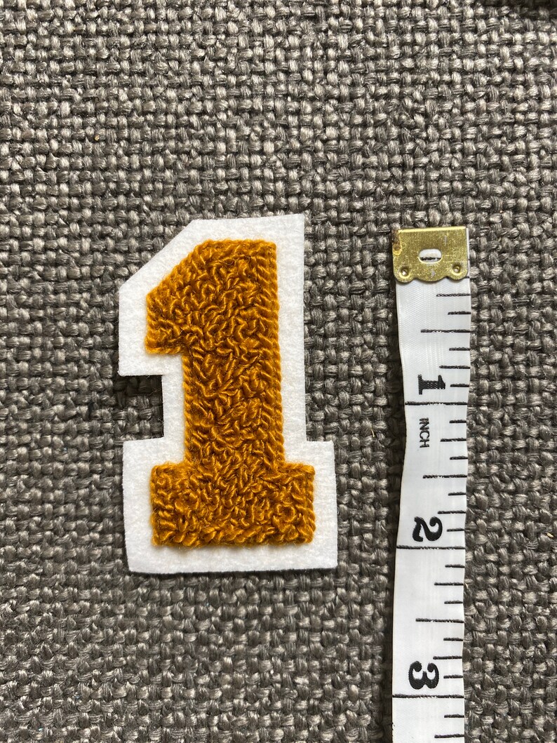 Chenille Number 1 Patch iron-on Optional | Etsy