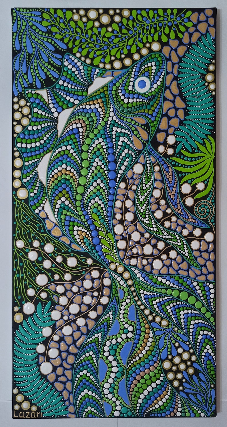 Big Fish Original Painting Coral Reef Art Underwater World - Etsy