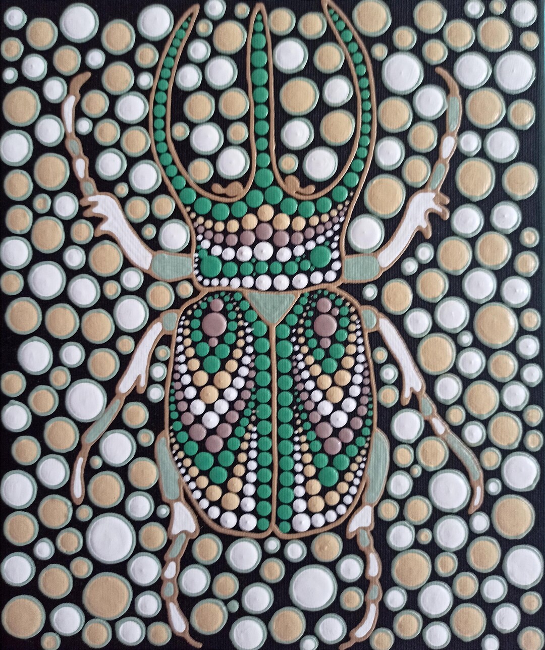 Original Miniature Beetle Painting Insects Art Nature Inspired Art Bug ...