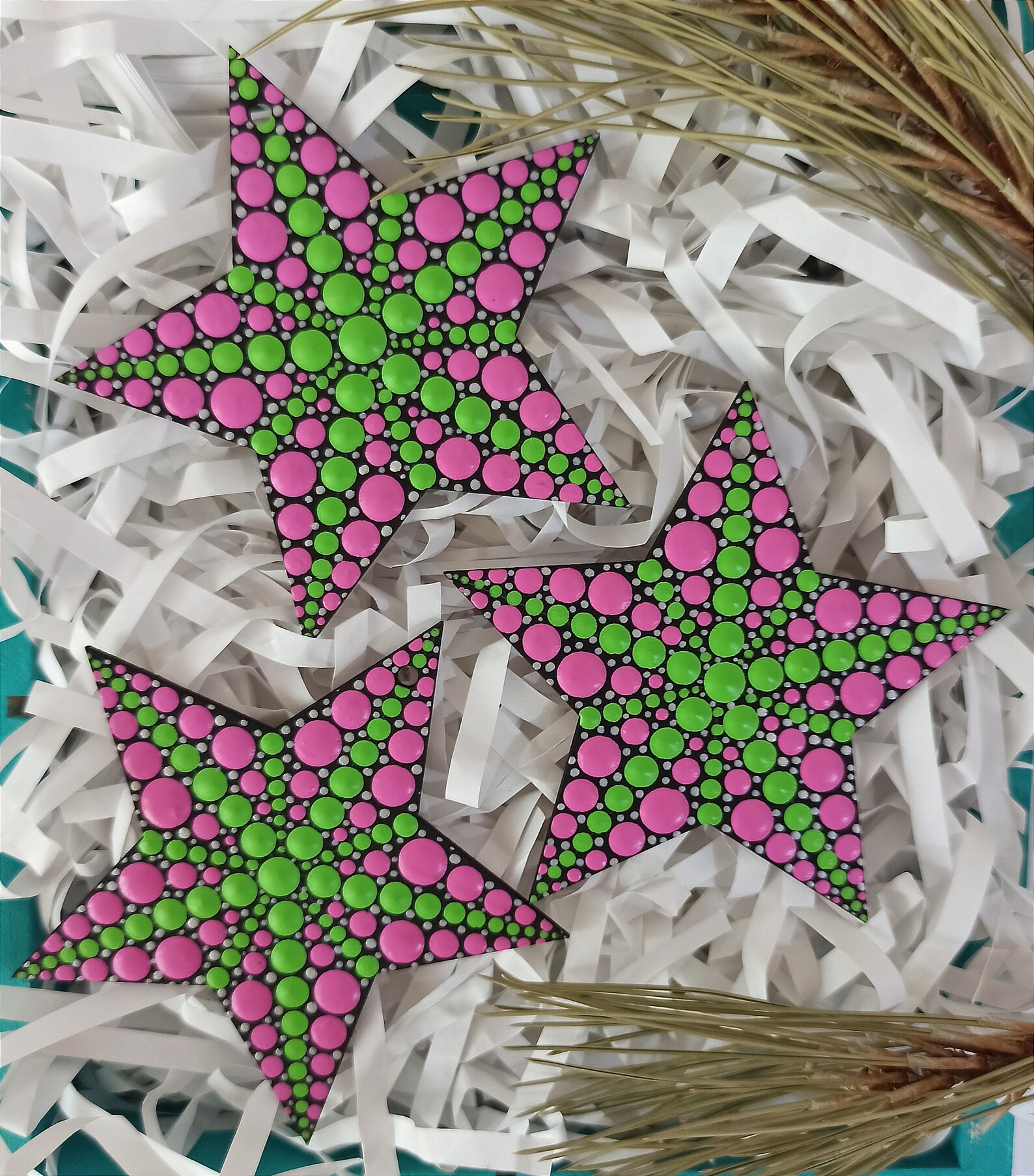 Set of 3 Christmas Tree Ornament in Star Shape Christmas - Etsy