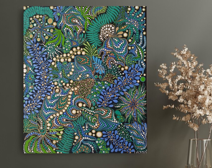 Seashell Original Painting, Shells Art, Coastal Canvas Art, Nautical ...