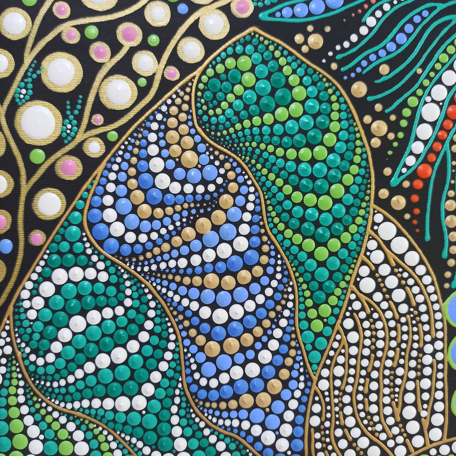 Ammonite Shell Painting, Nautilus Shell Art, Underwater Life Art, Coral ...