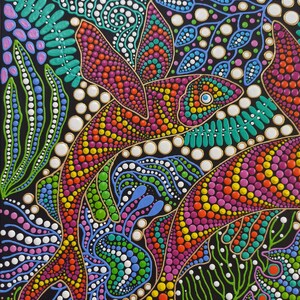 Flying Fish Original Painting, Coastal Beach Wall Art, Aquatic ...