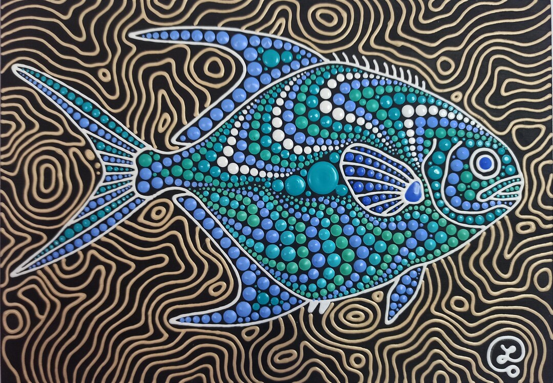 Miniature Fish Painting Original Sea Animals Nautical Themed Artwork ...