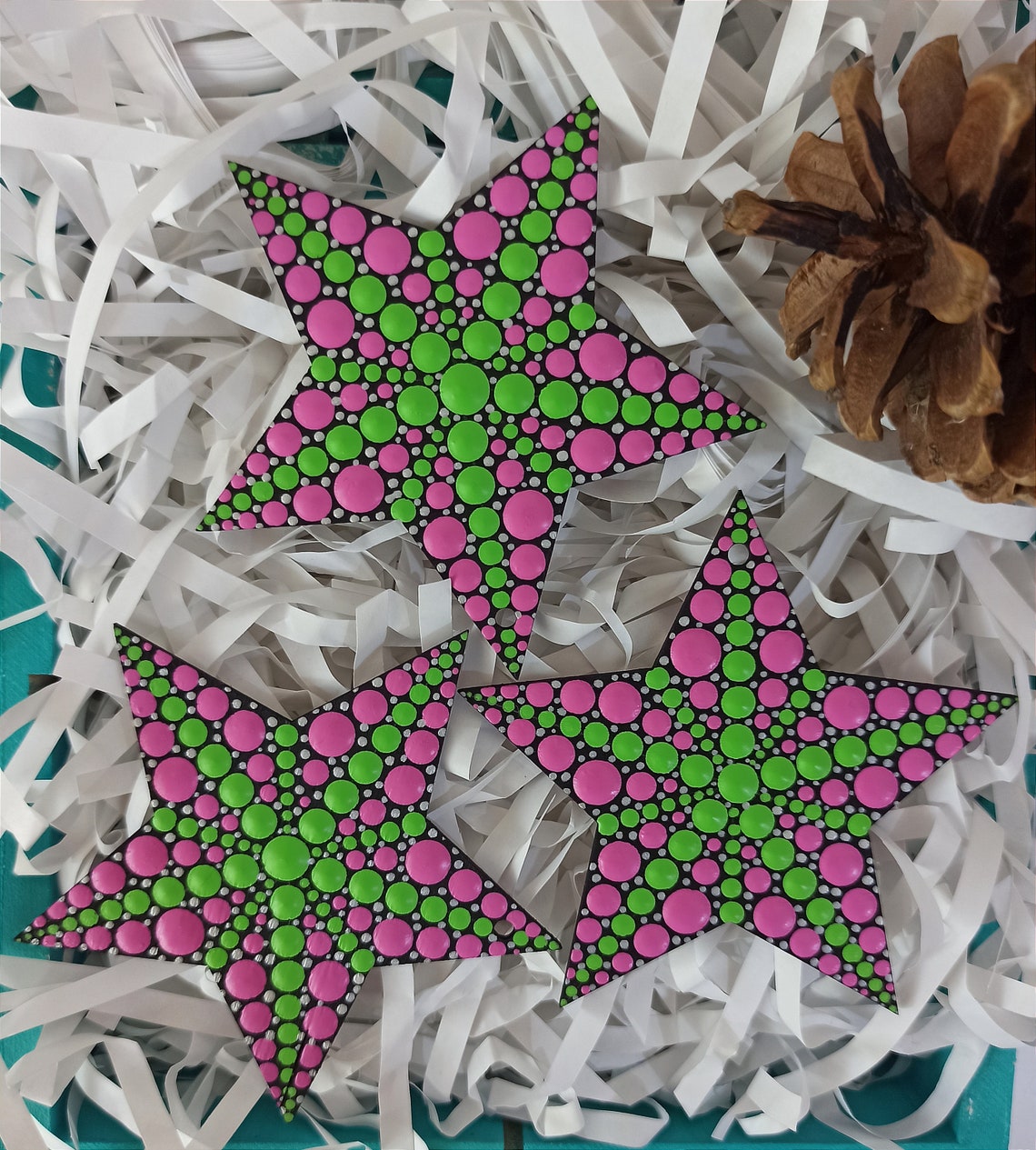 Set of 3 Christmas Tree Ornament in Star Shape Christmas - Etsy