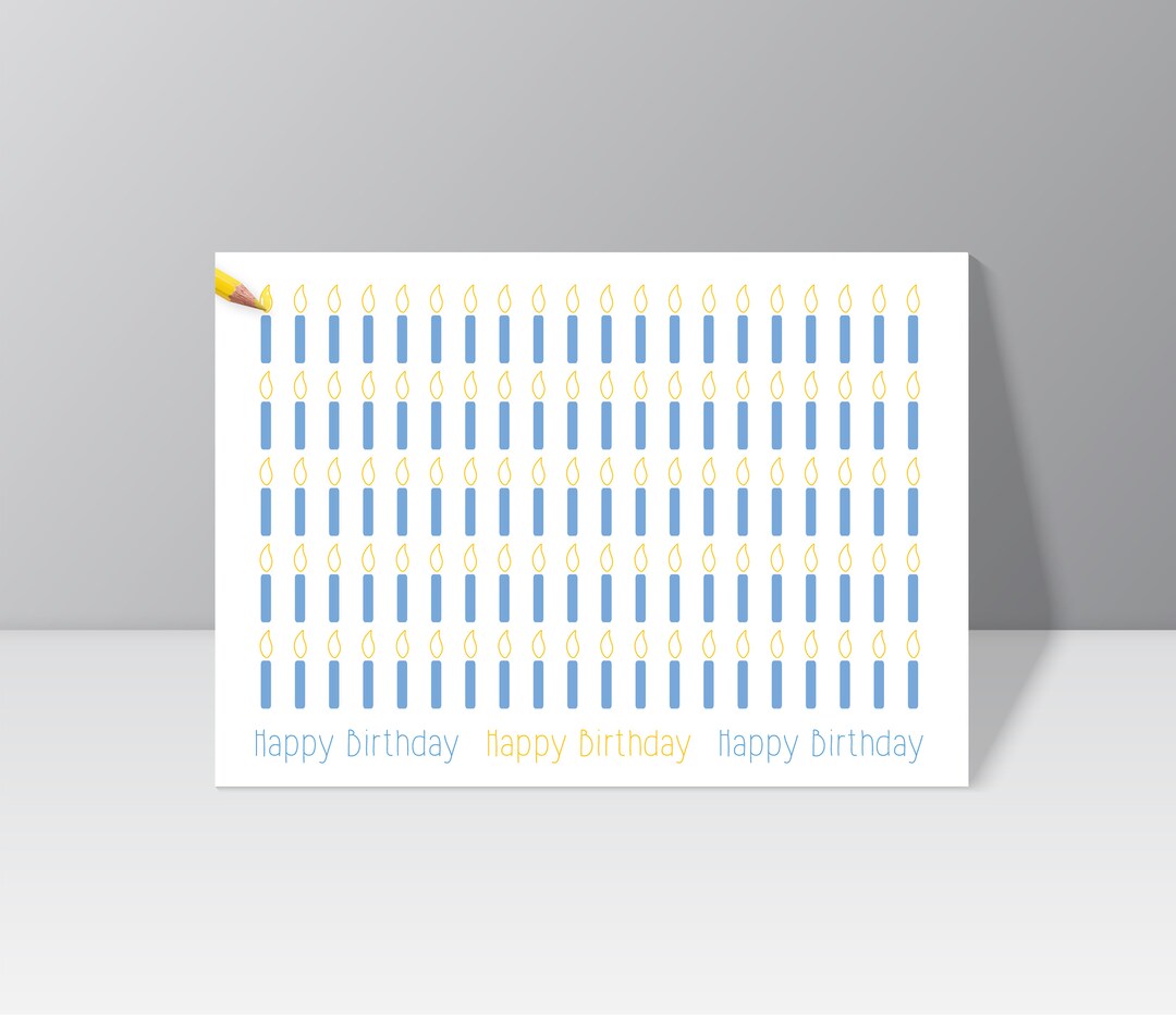 Postcard "happy Birthday" With Birthday Candles - Etsy