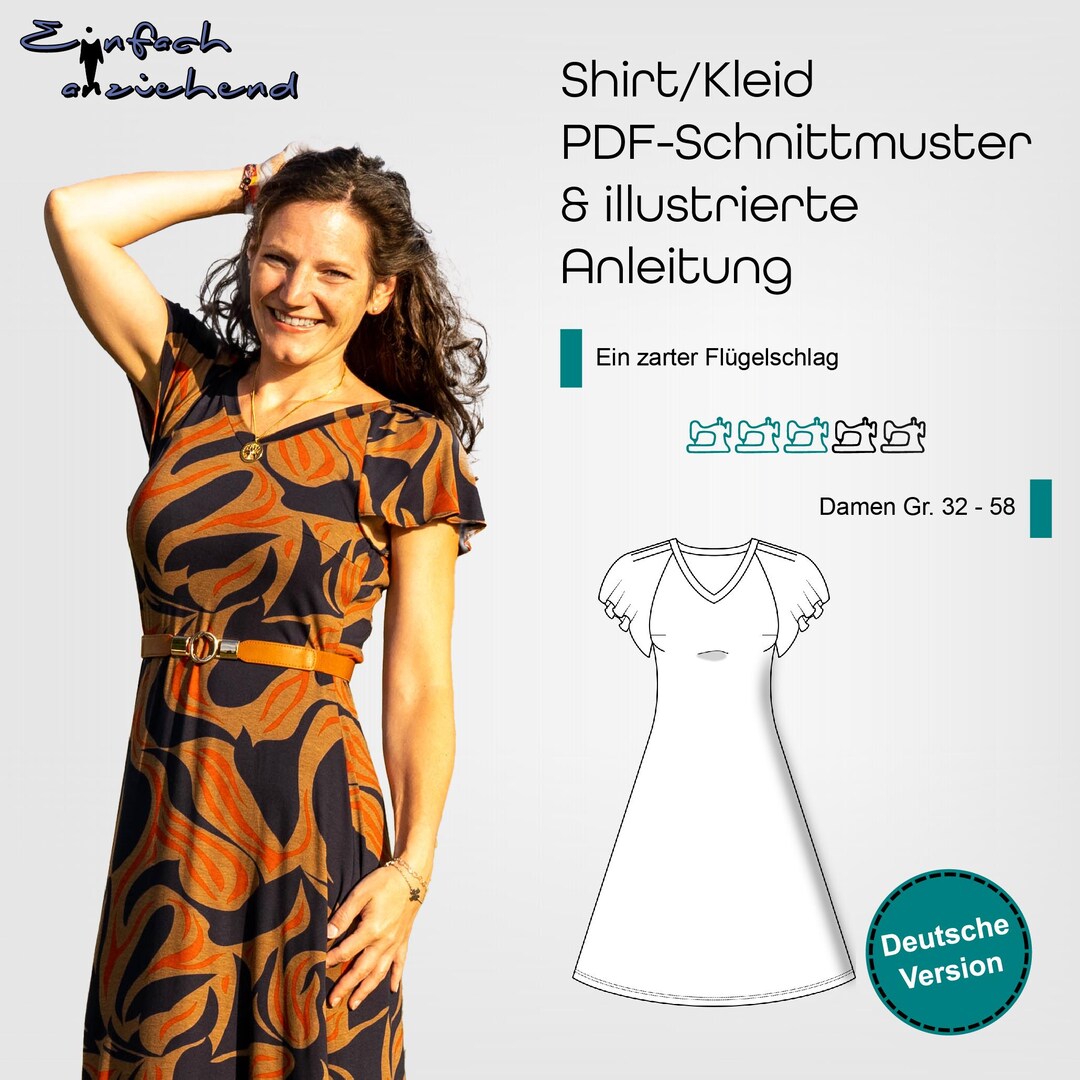 PDF Sewing Pattern for a Women's Summer Dress or Jersey Shirt With ...