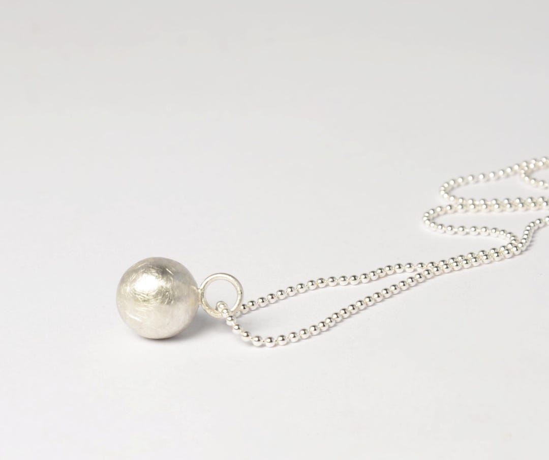 Silver Ball Large Pendant - Etsy