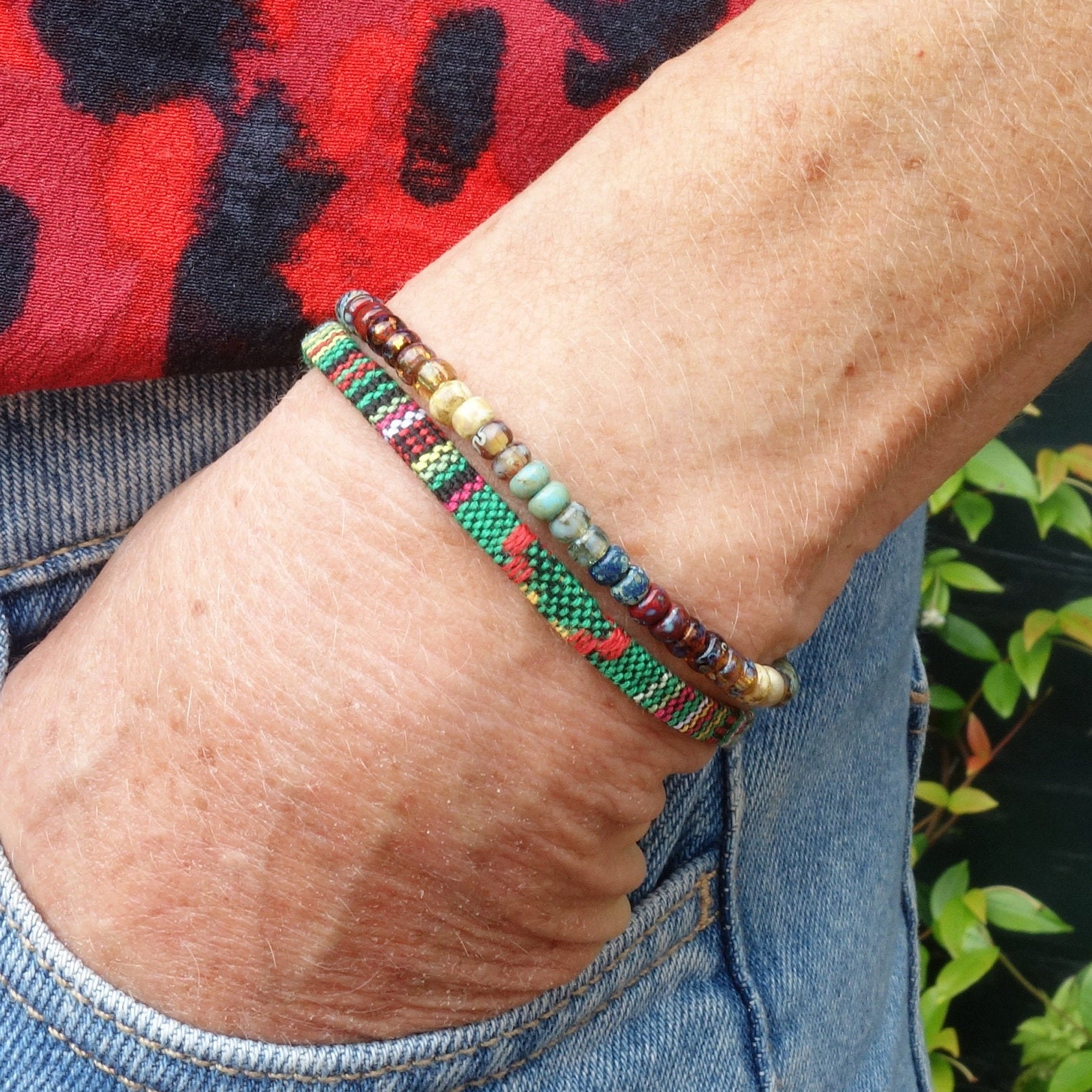 Boho Beaded And Cord Bracelet Set Bracelets For Women And Etsy