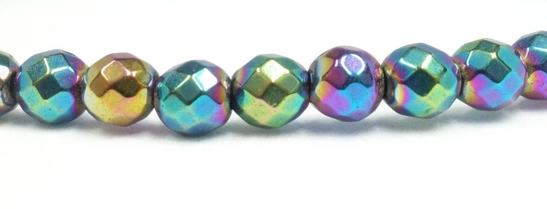 Rainbow Faceted Hematite Stack Bracelet For Women Rainbow Etsy