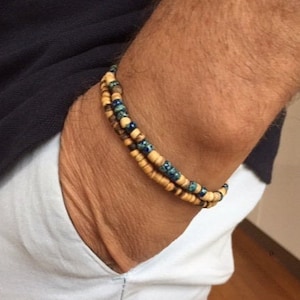 Wooden Beaded Bracelet Set. Coconut Shell Bracelets. Coconut Shell ...