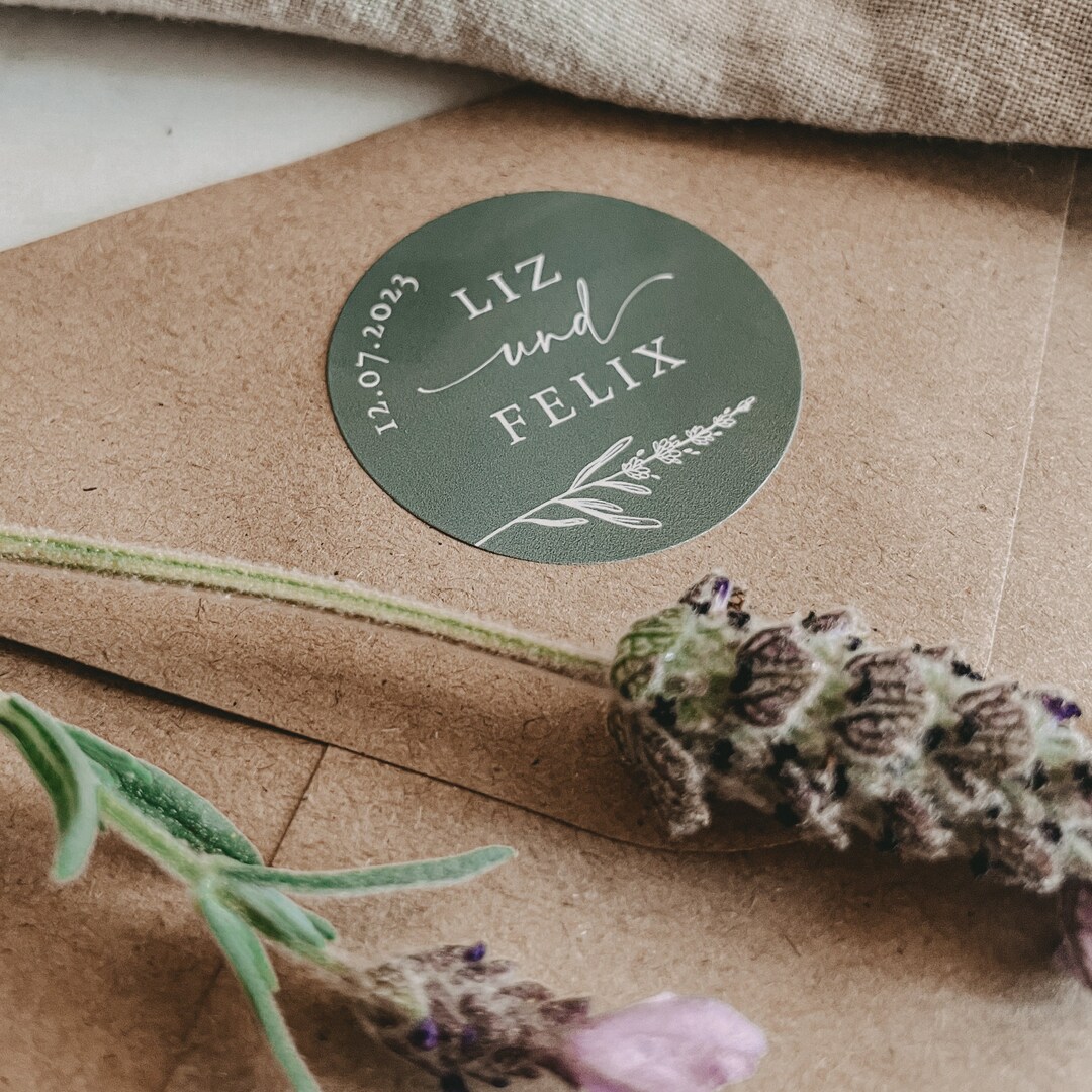 For the Wedding Maja Sticker Set Olive Green - Etsy