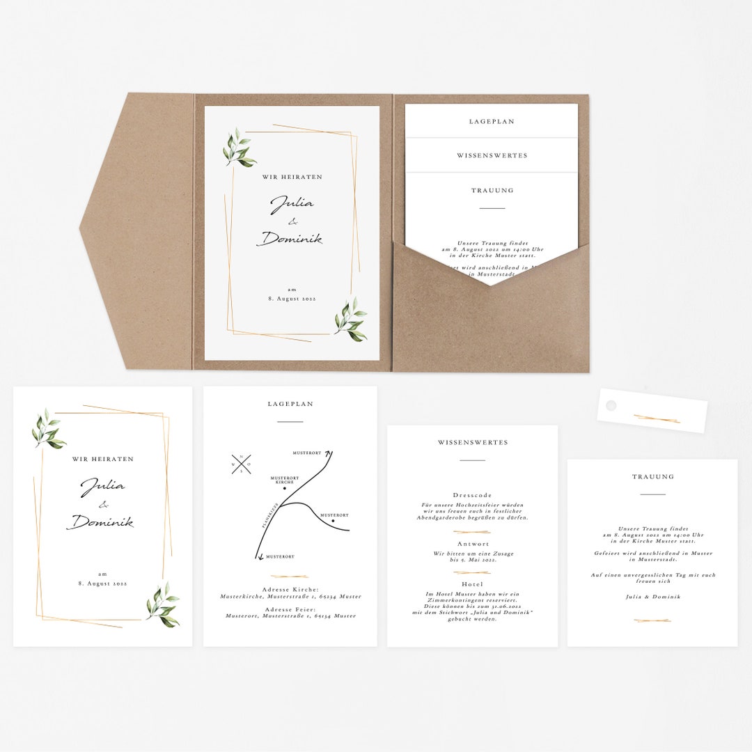 Pocket Folder Invitation to the Wedding - Etsy