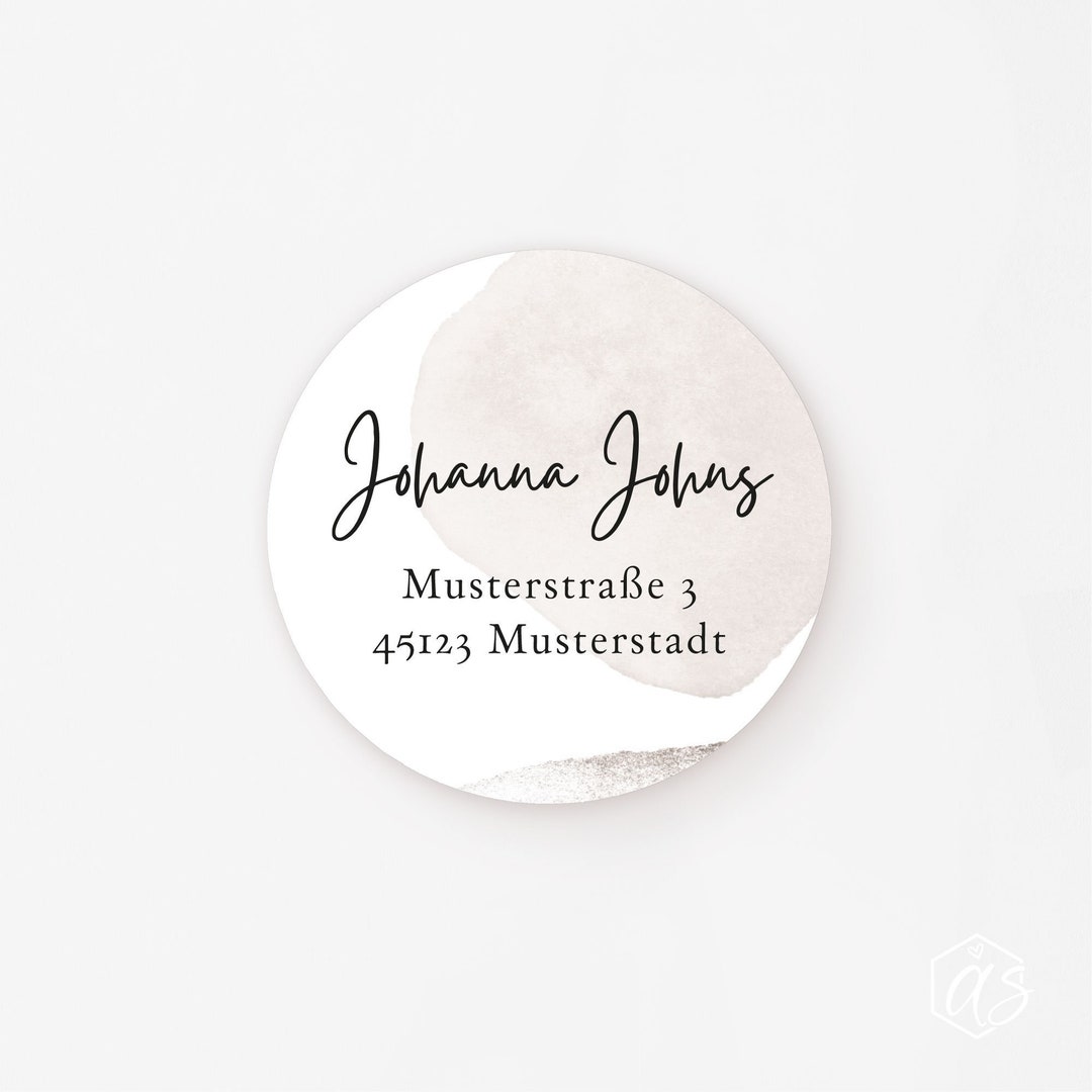 Address Stickers in a Set Round Smudge-proof Labels With Your Desired ...
