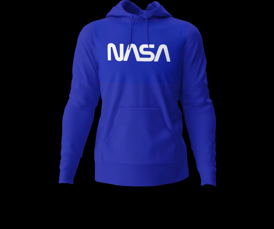 NASA Royal Blue Hoodie Nasa Font Aeronautics Astronomy - Etsy