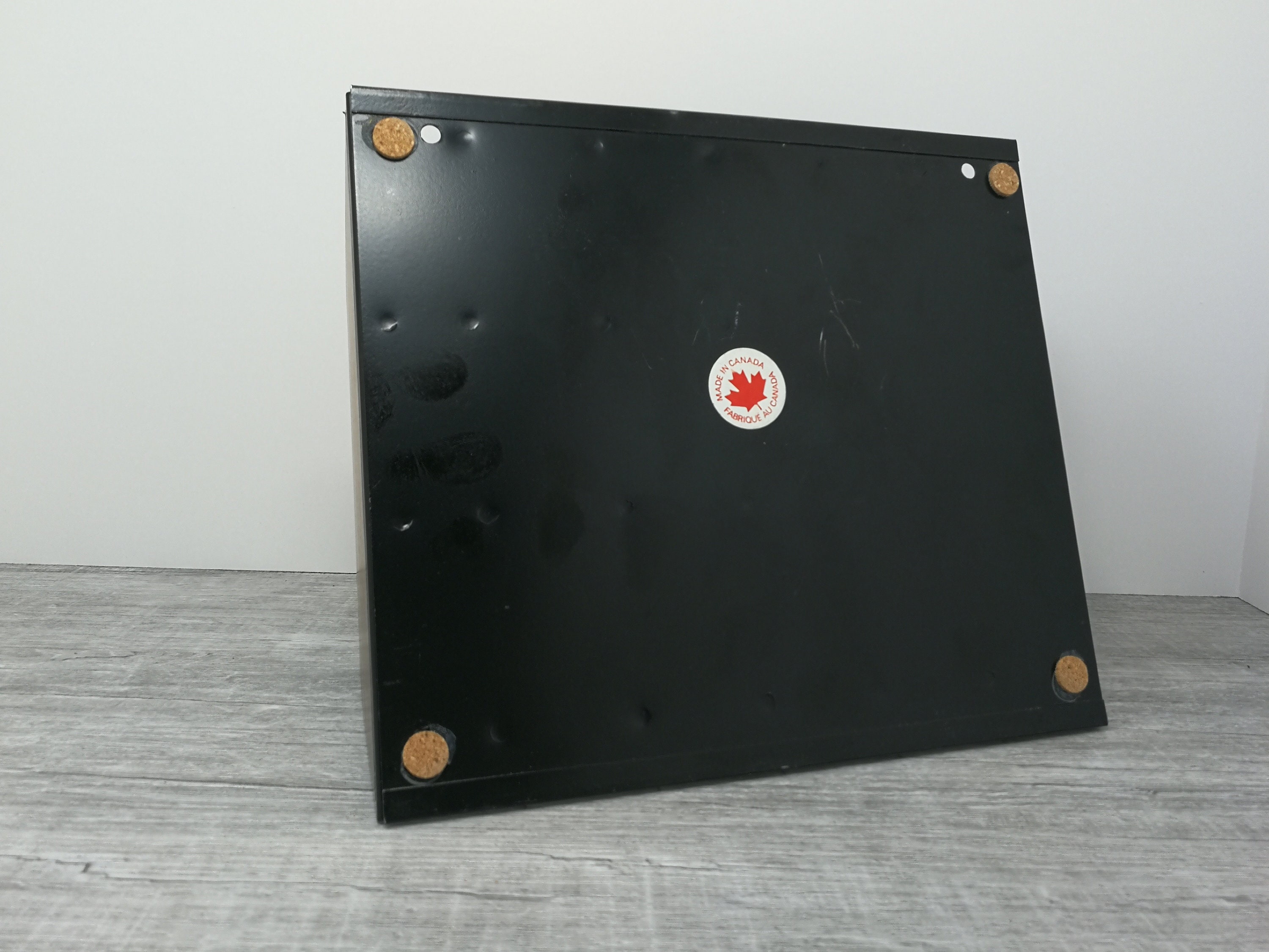 Vintage Vertical Metal File Folder Organizer Faux Wood Metal Paper ...