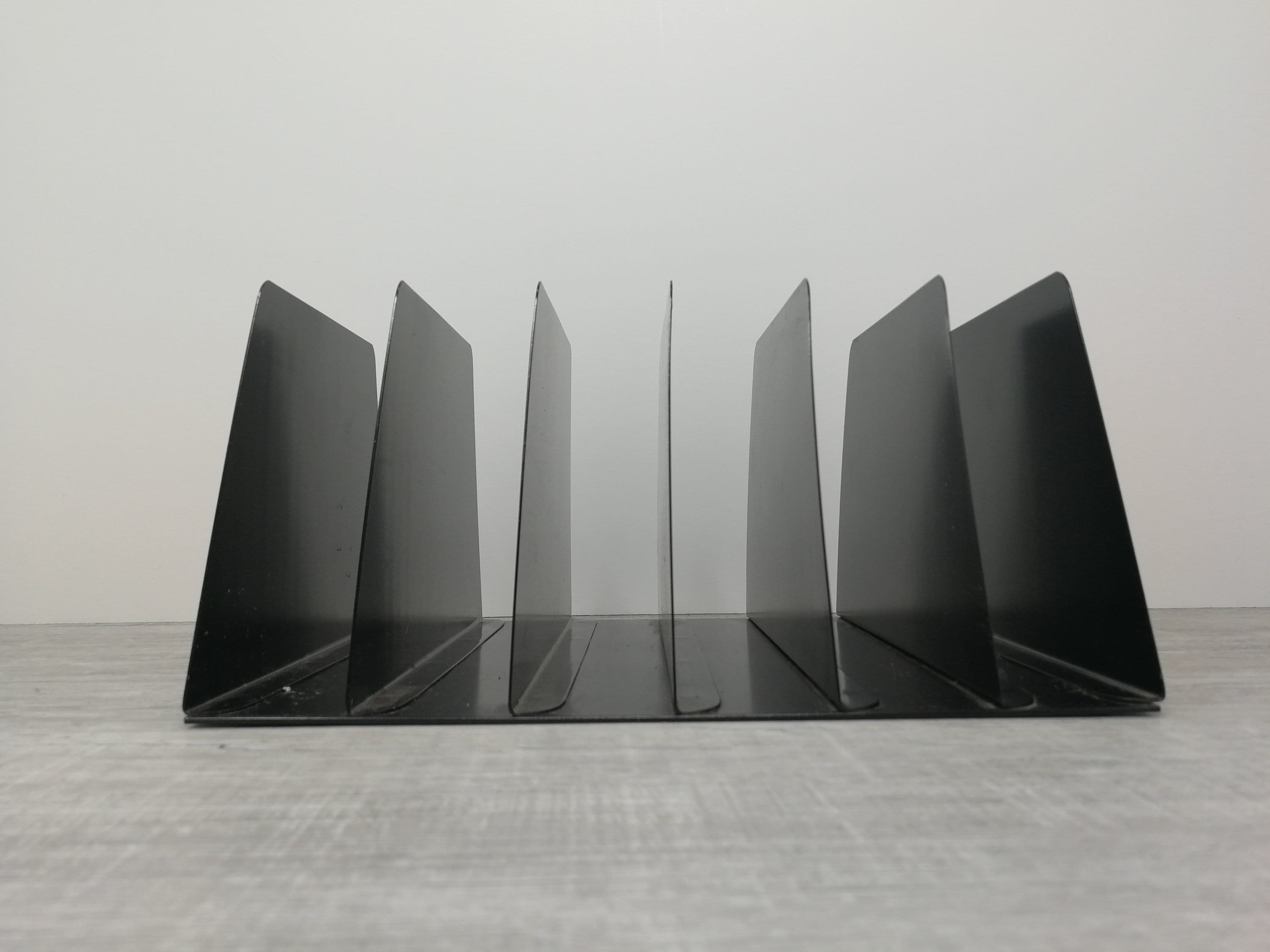 Vintage Vertical Metal File Folder Organizer Faux Wood Metal Paper ...