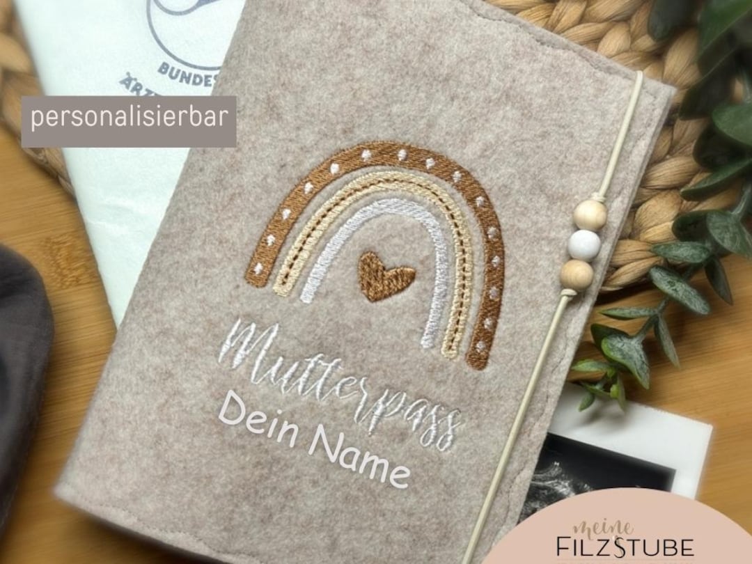 Personalized Maternity Record Book Cover Made of Felt With Name ...