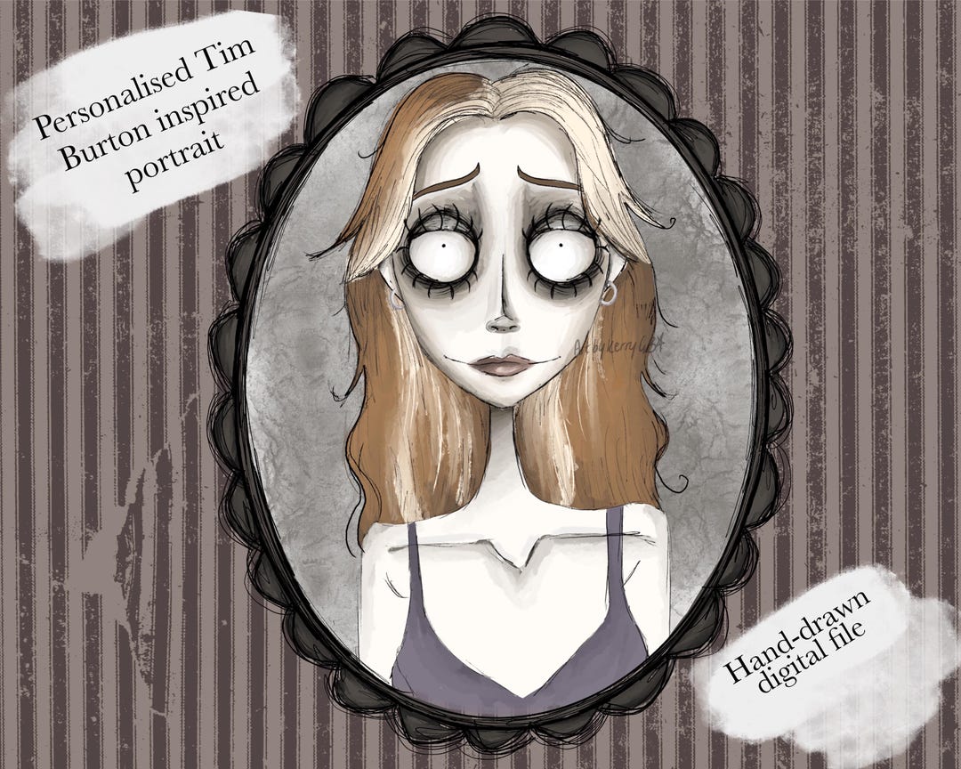 Digital Tim Burton Style Custom Portraits, Nightmare Portrait ...