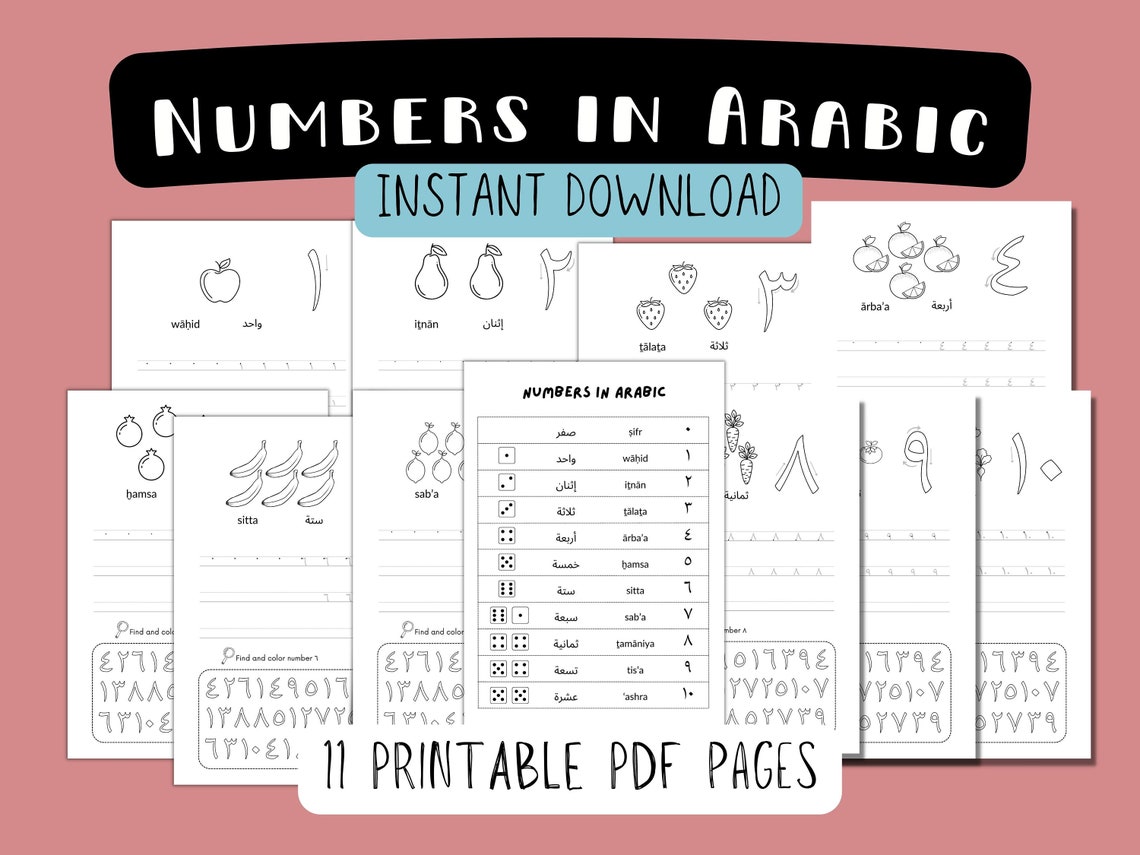 Arabic Number Handwriting Worksheets | Learn to Write Arabic Numbers ...