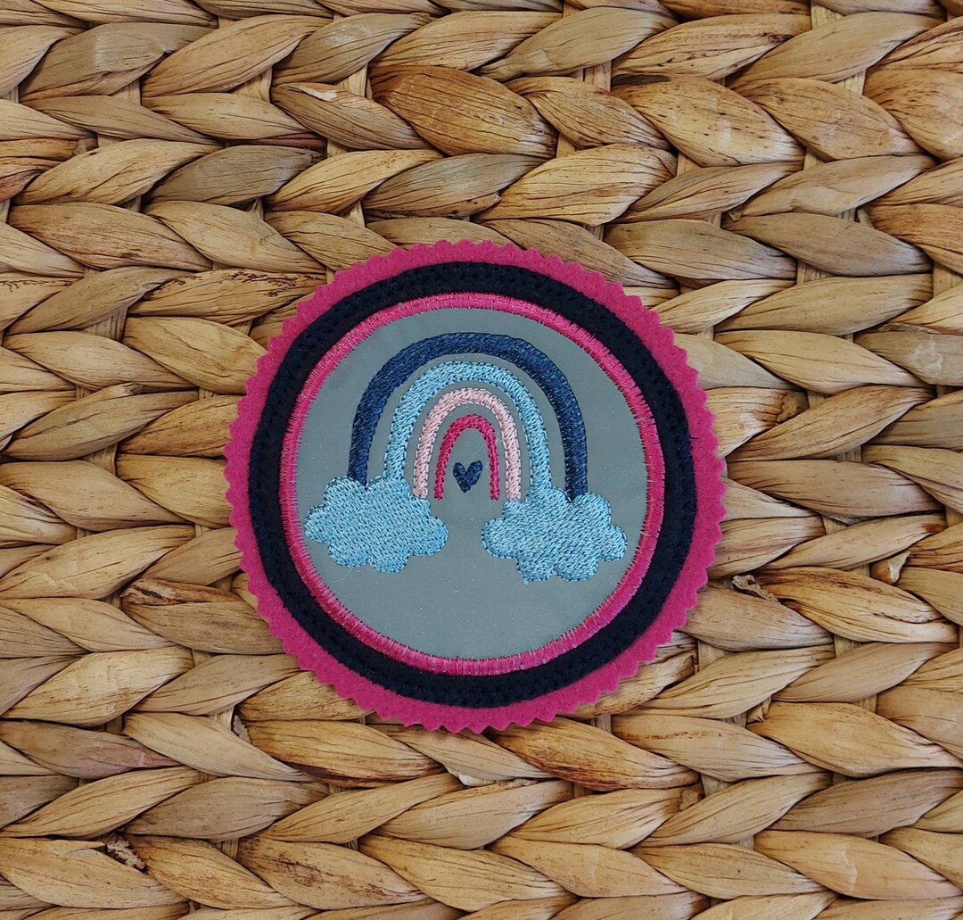 Reflektierender Klett Patch Regenbogen Schulranzen Reflektor Einschulung Schultüte Klettbild ...