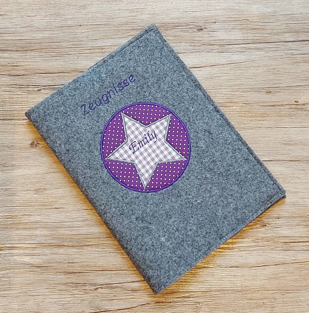 Zeugnismappe Aus Wollfilz Mit Stern Und Name - Etsy