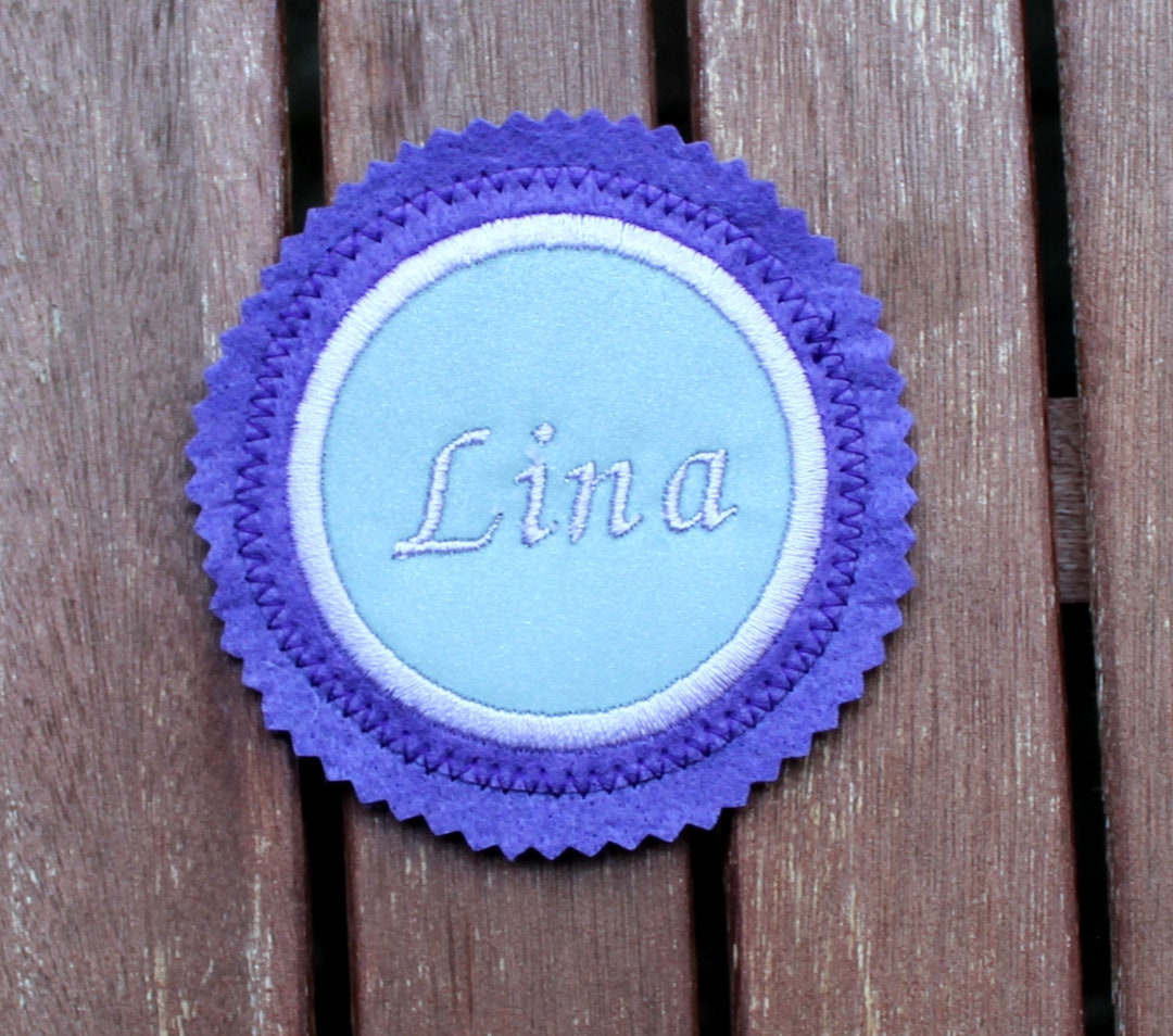 Reflektierender Klett Patch Wunschname Schulranzen Reflektor Einschulung Schultüte Klettbild ...