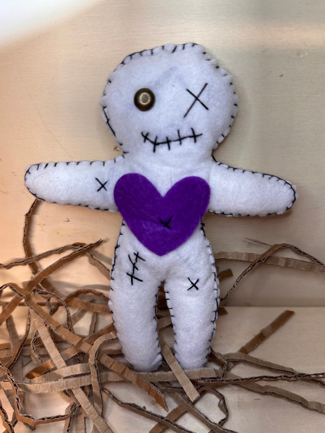 White With Purple Heart Voodoo/ Hoodoo, Healing Spirit, Spirit Doll ...