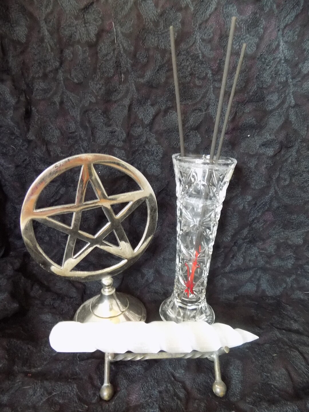 Altar French Crystal Vase, Mini Offering Vase, Crystal Pot, Wiccan ...