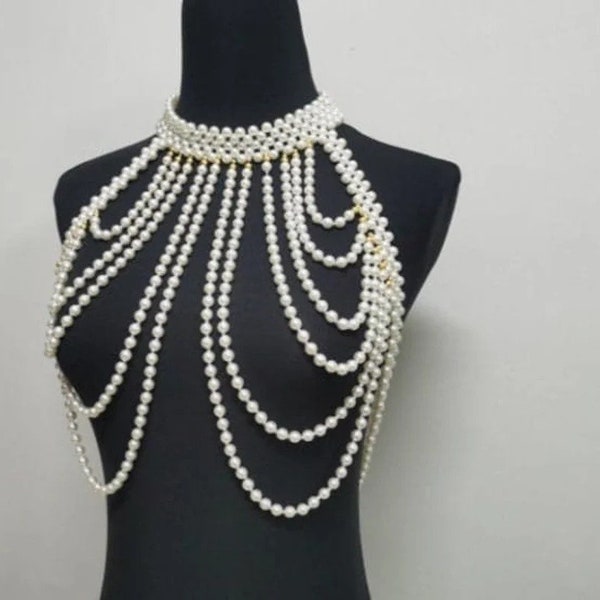 Pearl Body Chain - Etsy