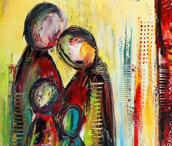 Family Portrait Painting Abstract
